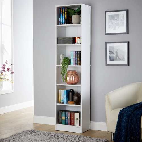 17 Stories Sarahya Narrow Slim 6 Shelf Bookcase Storage Unit | Wayfair ...