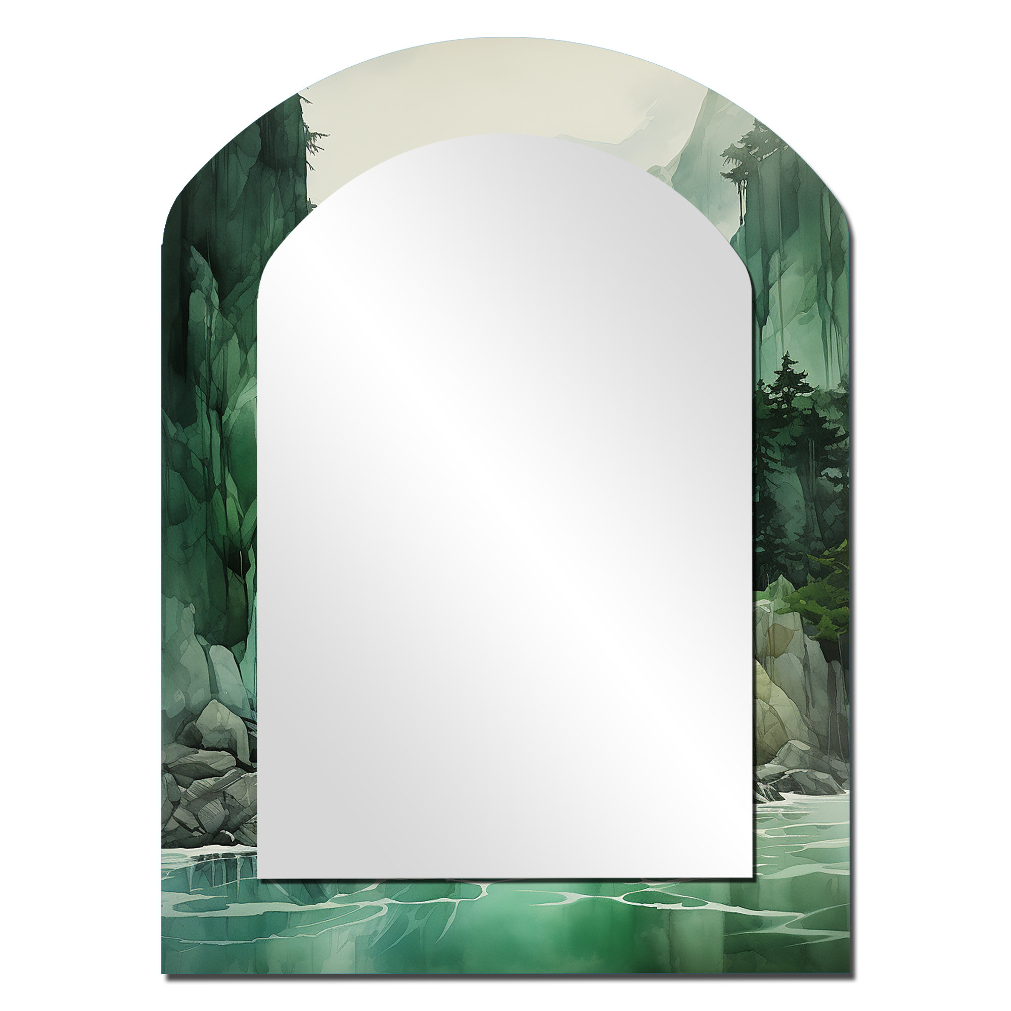 East Urban Home Green 0 Cliff Glacial Symmetry I - Green Country Arch ...