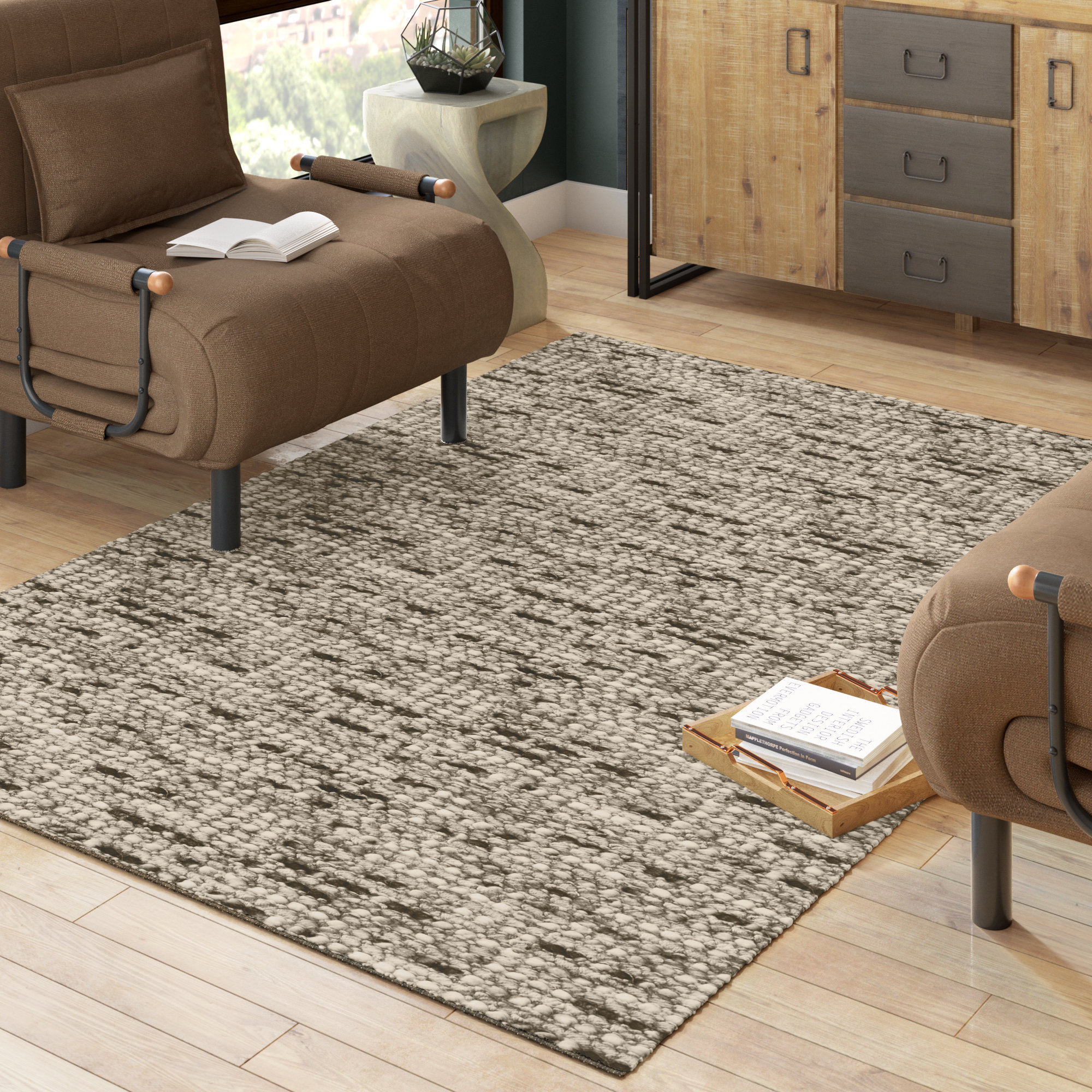 Langley Street Ferrera Abstract Hand-Woven Jute/Sisal Area Rug ...