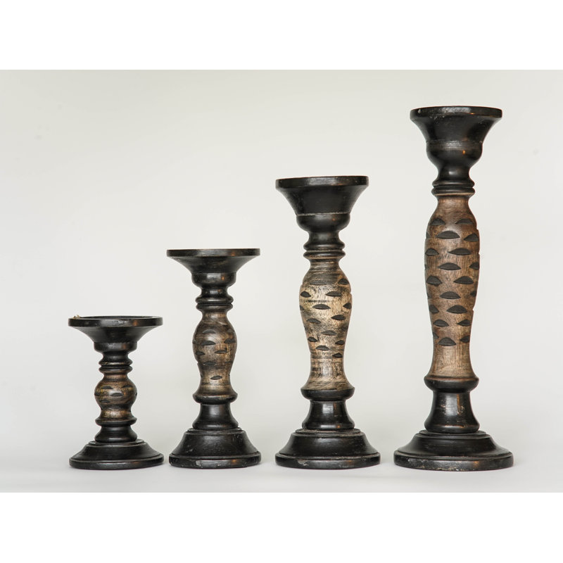 Darby Home Co 4 Piece Wood Tabletop Pillar Set | Wayfair
