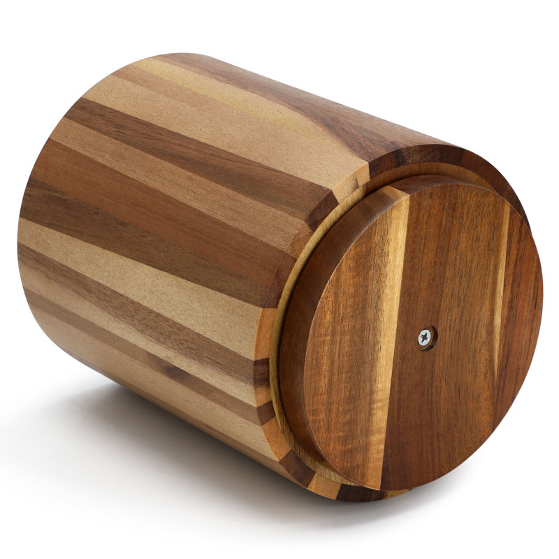 Millwood Pines Round Rotating Utensil Caddy in Acacia Wood | Wayfair