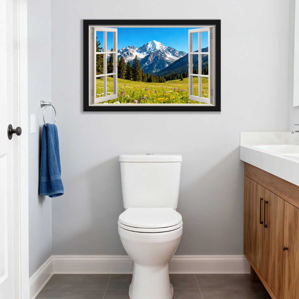 Union Rustic Landscape & Nature Mountain View Through Open Window ...