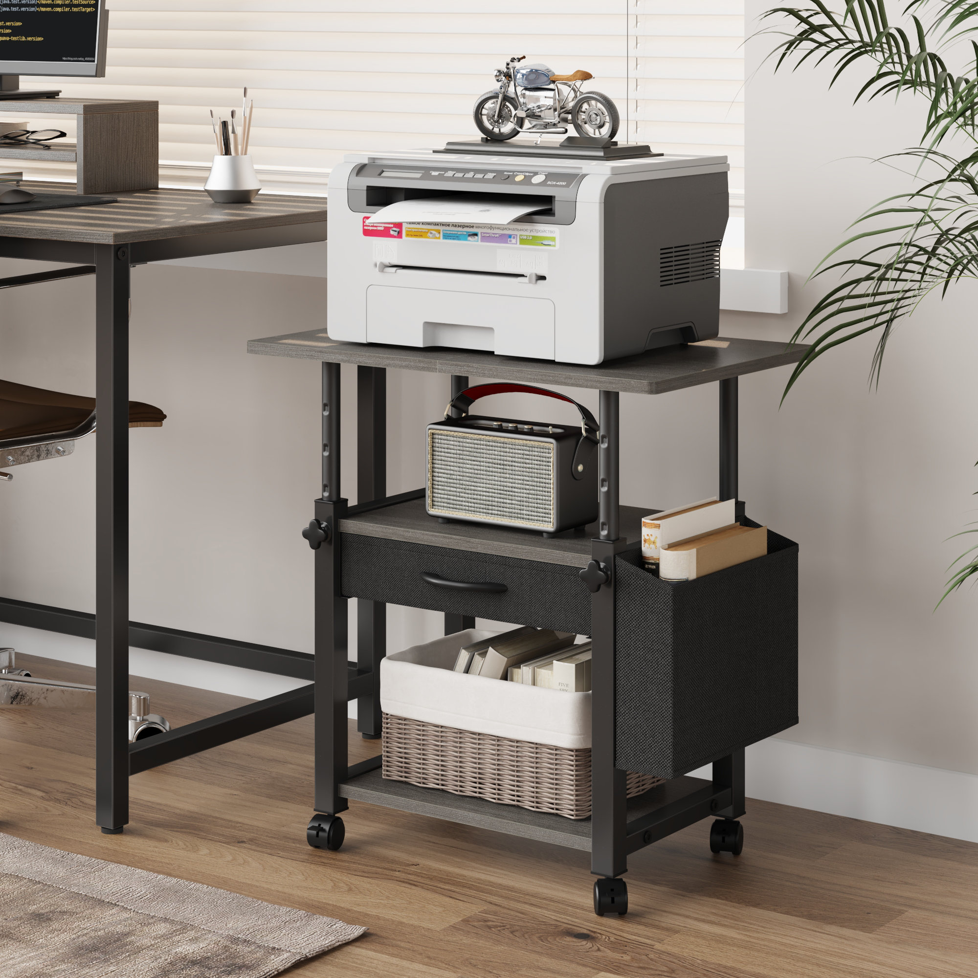 17 Stories Kamareon 22'' Wide Printer Stand with Storage Drawer and ...