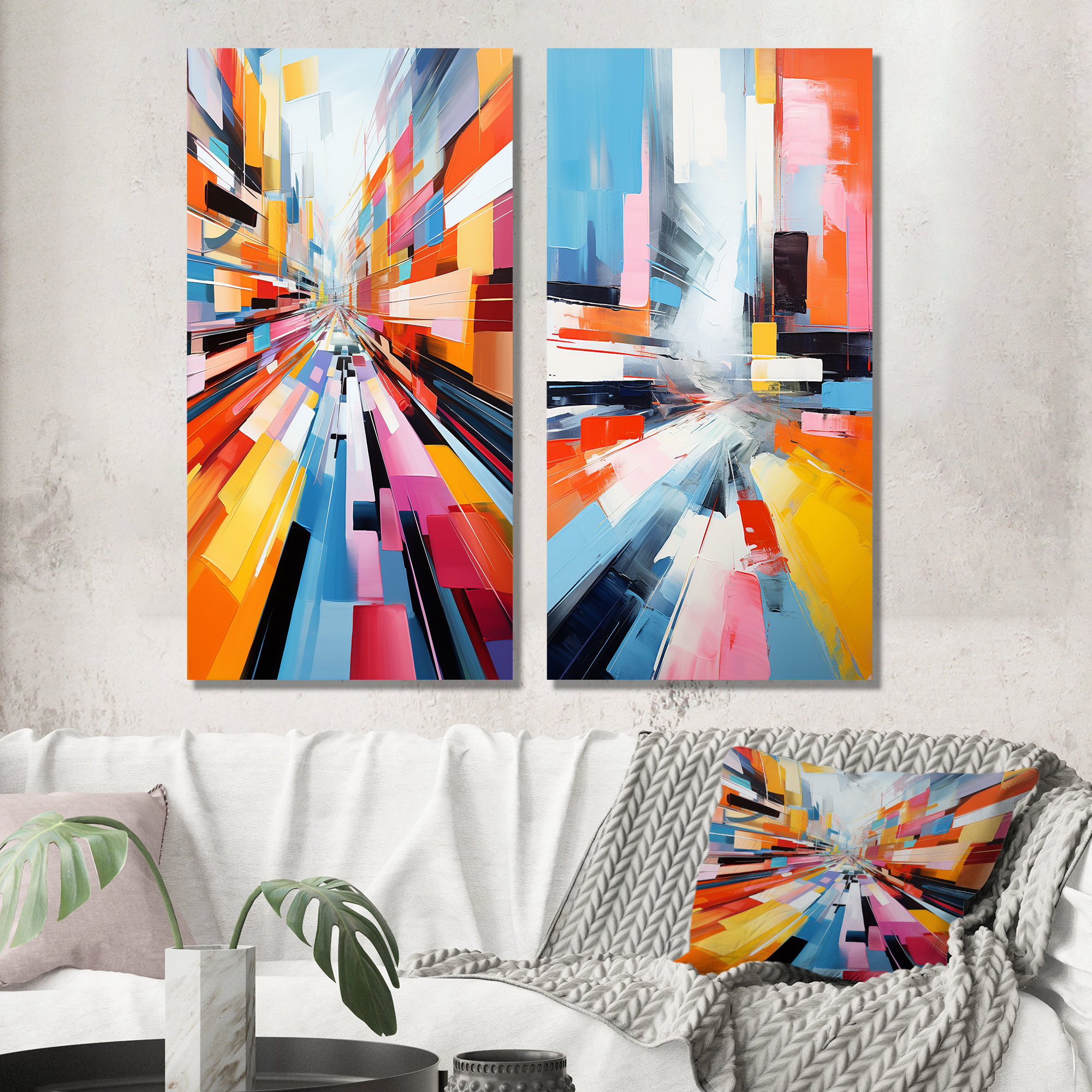 Ivy Bronx Colorful Cubism Spiral Of Speed I - Abstract Collages Metal ...