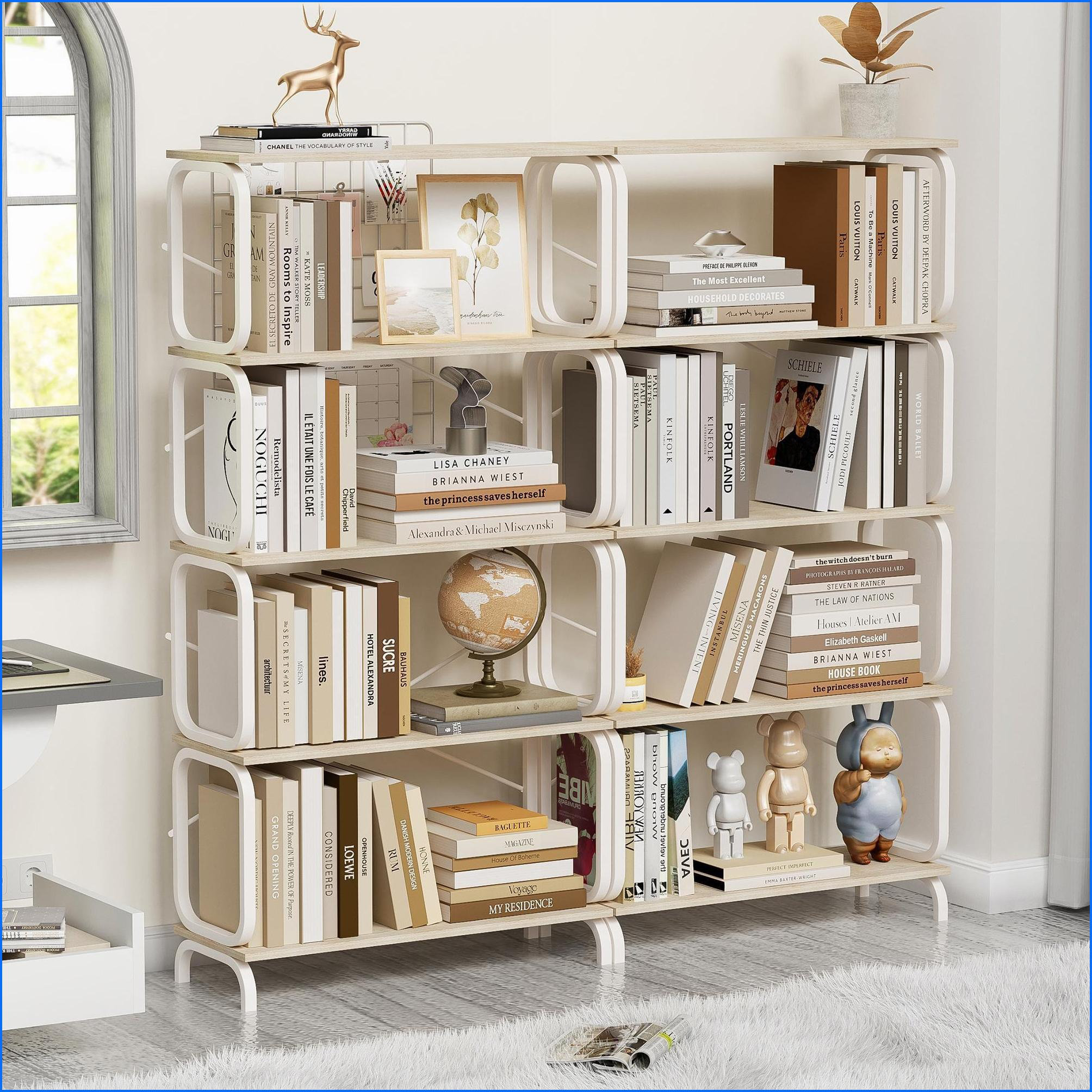 Latitude Run® Bookshelf, 5-Tier Industrial Rustic Brown | MDF+Iron ...