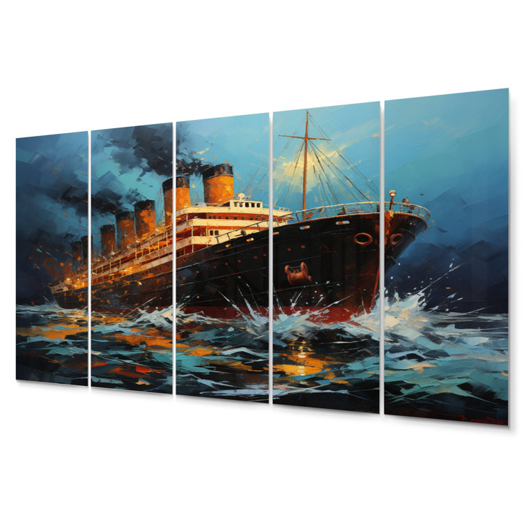 DesignArt Boat Titanic Collage Interwoven II - Transportation Metal ...