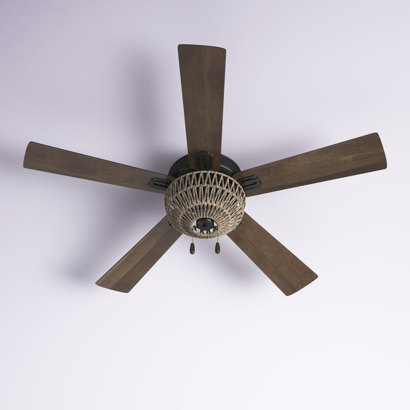 Mistana™ 52"W Isabella 5 - Blade Ceiling Fan with Woven Rope Shade ...