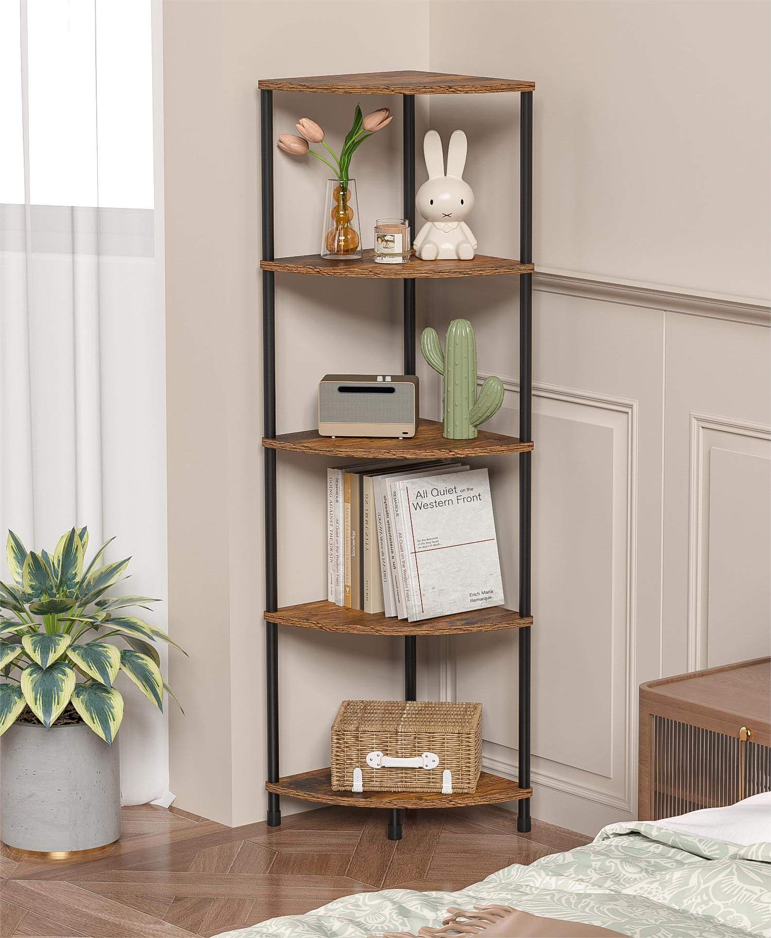 17 Stories Corner Plant Stand Shelf, 5 Tier Tall Shelf Plant Stand For ...