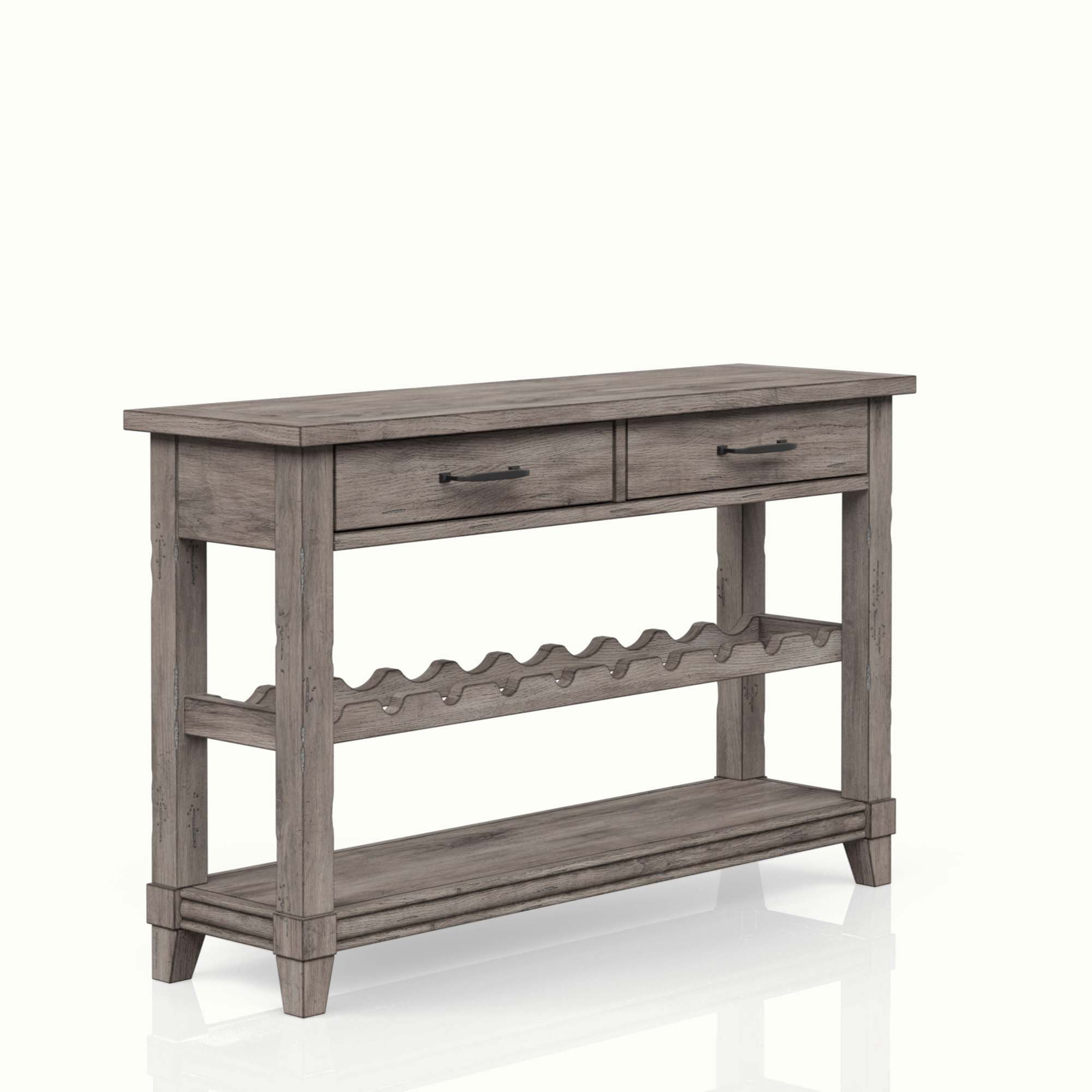 Gracie Oaks Console Table W/ Wine Bottle Storage & Storage Drawers ...