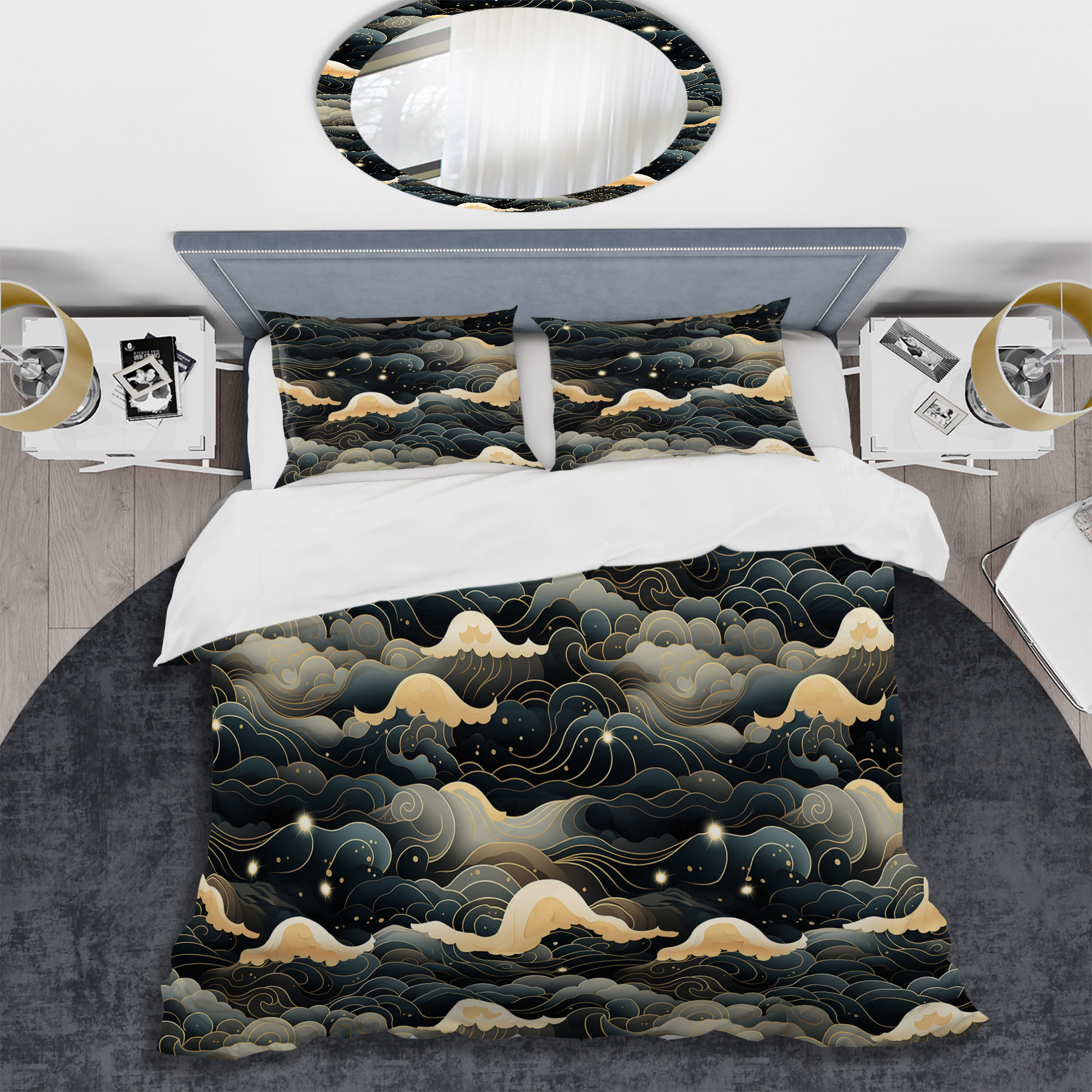 Design Art Lunar Haze Moody Patterns Duvet Cover Set | Wayfair