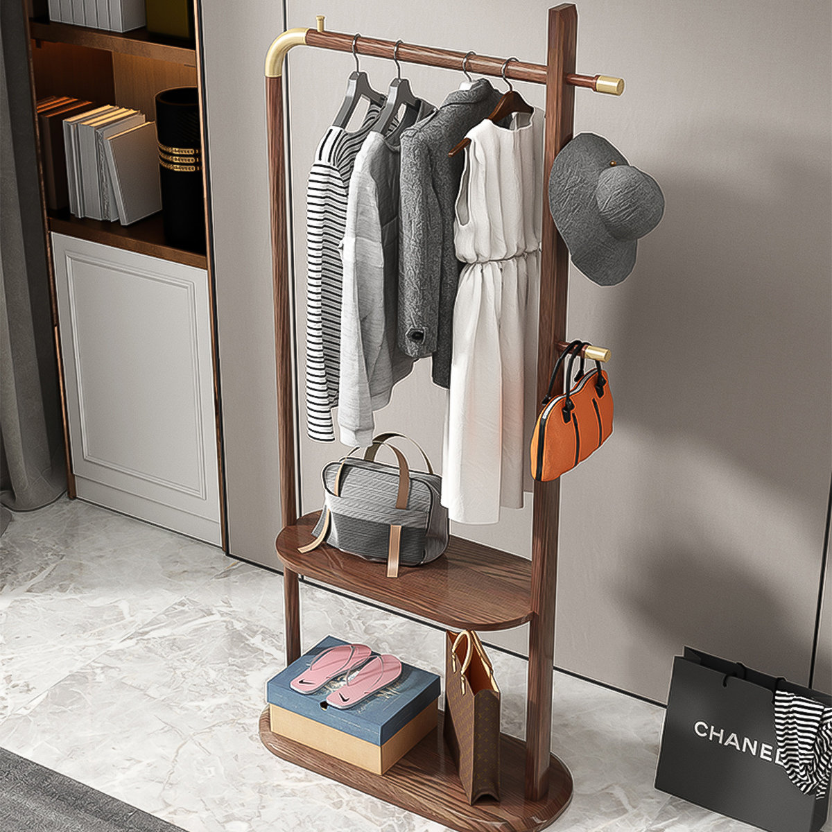 Recon Furniture 23.62'' Solid Wood Clothes Racks /Garment Racks | Wayfair