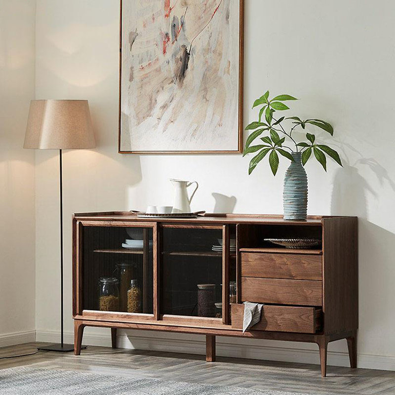 Dream cabinet Multifunction Glass Door Storage Cabinet Sideboard | Wayfair