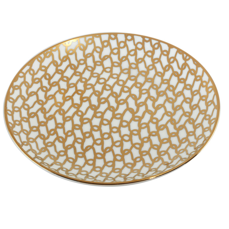 Certified International Mosaic Gold Set of 6 Plated Canape Plates 6in ...
