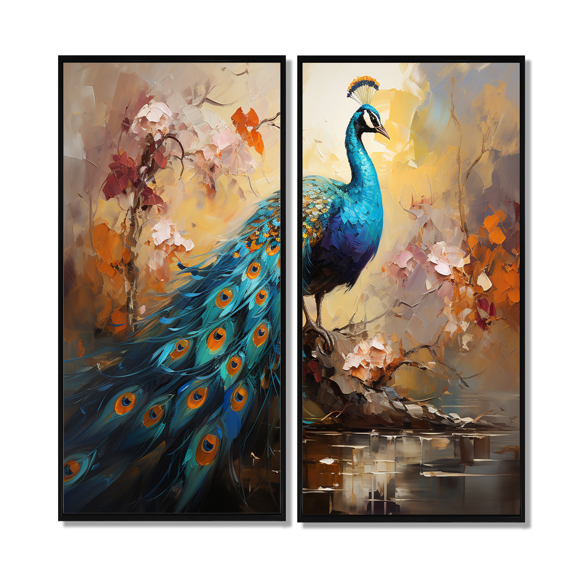 Bungalow Rose Peacock Expressionist Portrait III - Animals Peacock Wall ...