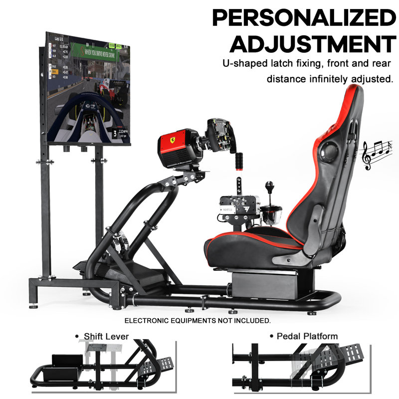 Inbox Zero Ergonomic PC & Racing Game Chair with Built-in Speakers ...
