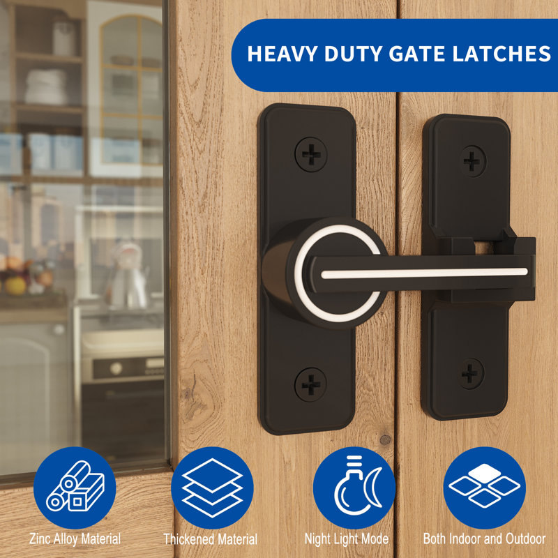 Lazio Barn Door Lock 180 Degree Sliding Door Gate Latch Luminous Flip ...