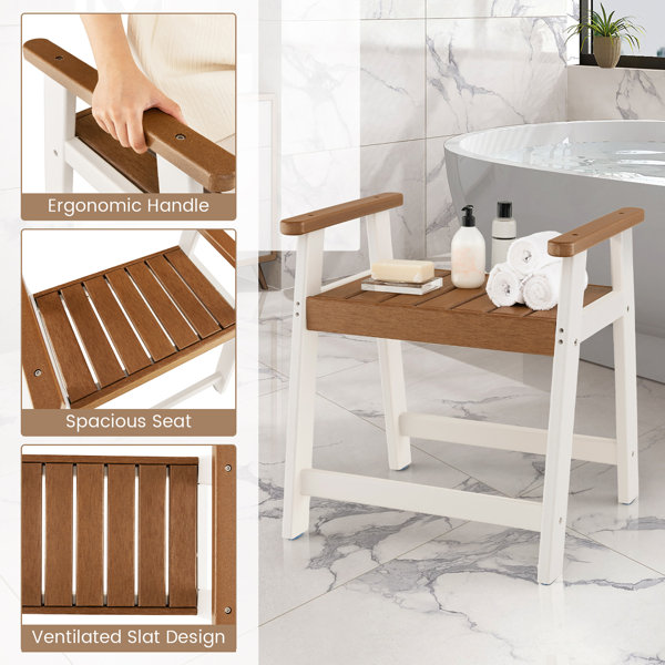 Winston Porter Karrina 23'' W HDPE Shower Bench & Reviews | Wayfair