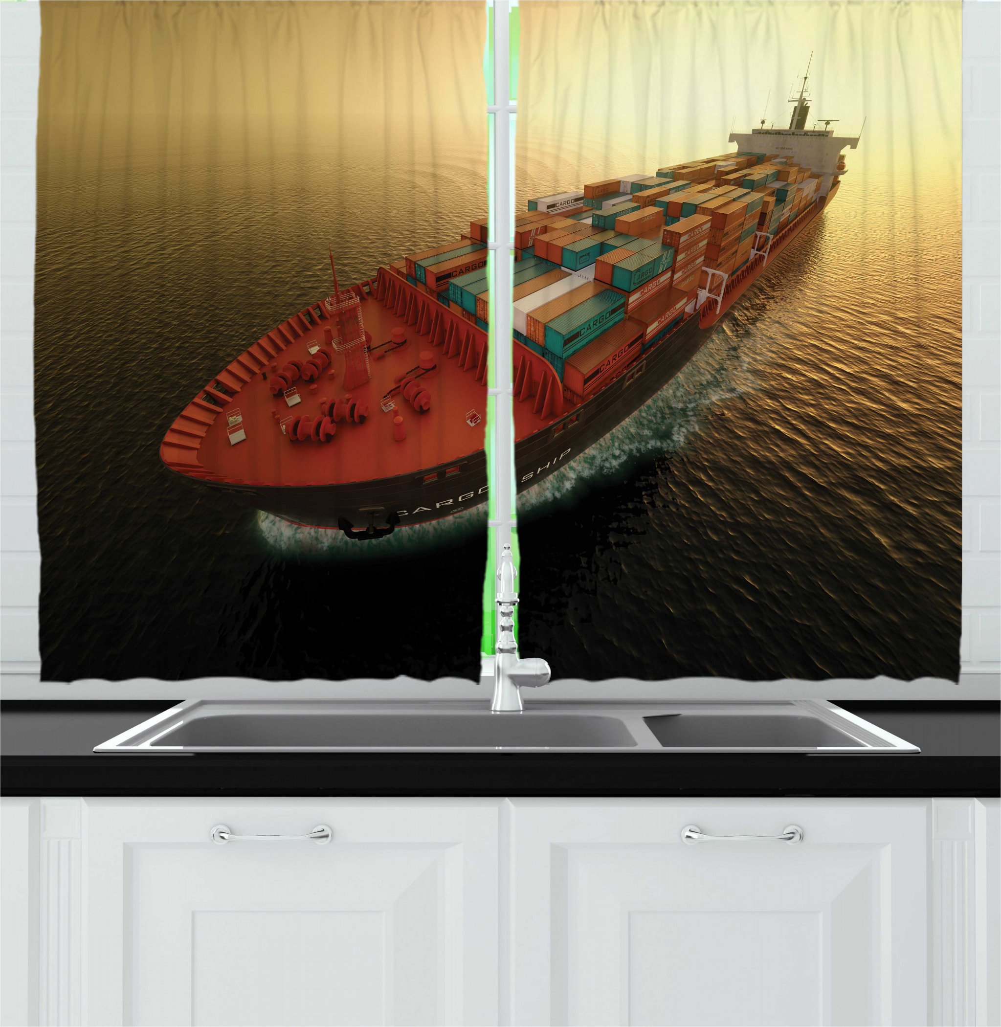 East Urban Home 2 Piece Maritime Aerial Shot Photo of Big Industrial ...