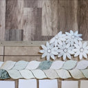 ES Stone 4" x 2" Ming Green Leaf Pattern Marble Novelty Mosaic Tile ...