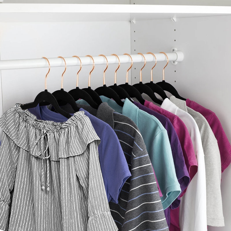 Rebrilliant Mackaylee Velvet Hangers, Non Slip Standard Clothes Hanger ...