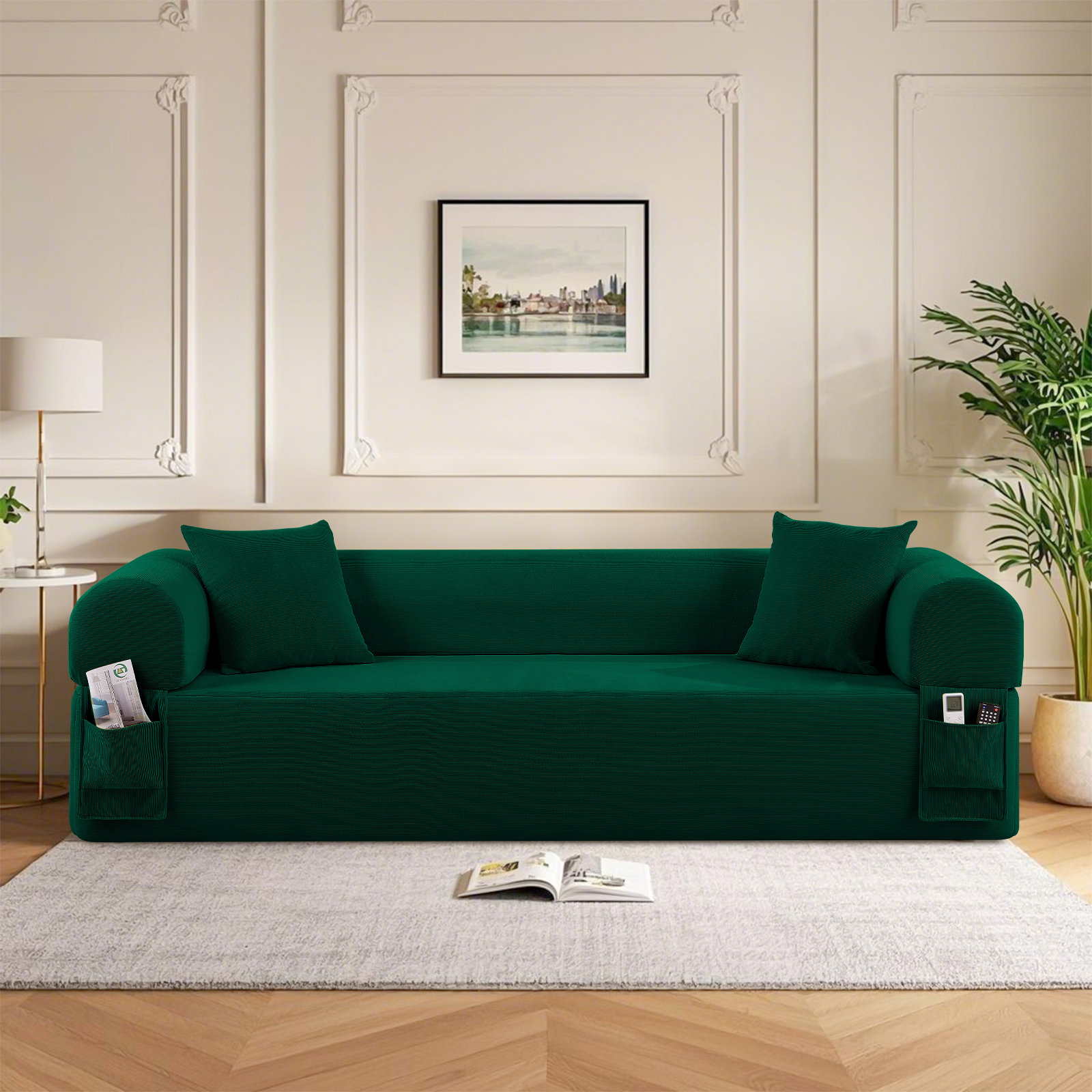 Wrought Studio™ Floor Sofa Sofa-in-a-Box, No Installation & Easy to ...