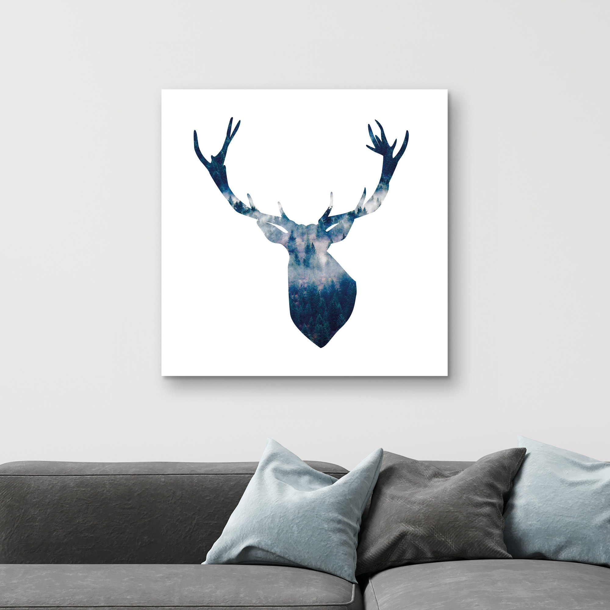 Begin Edition International Inc. Deer head landscape - 32"x32" art on ...