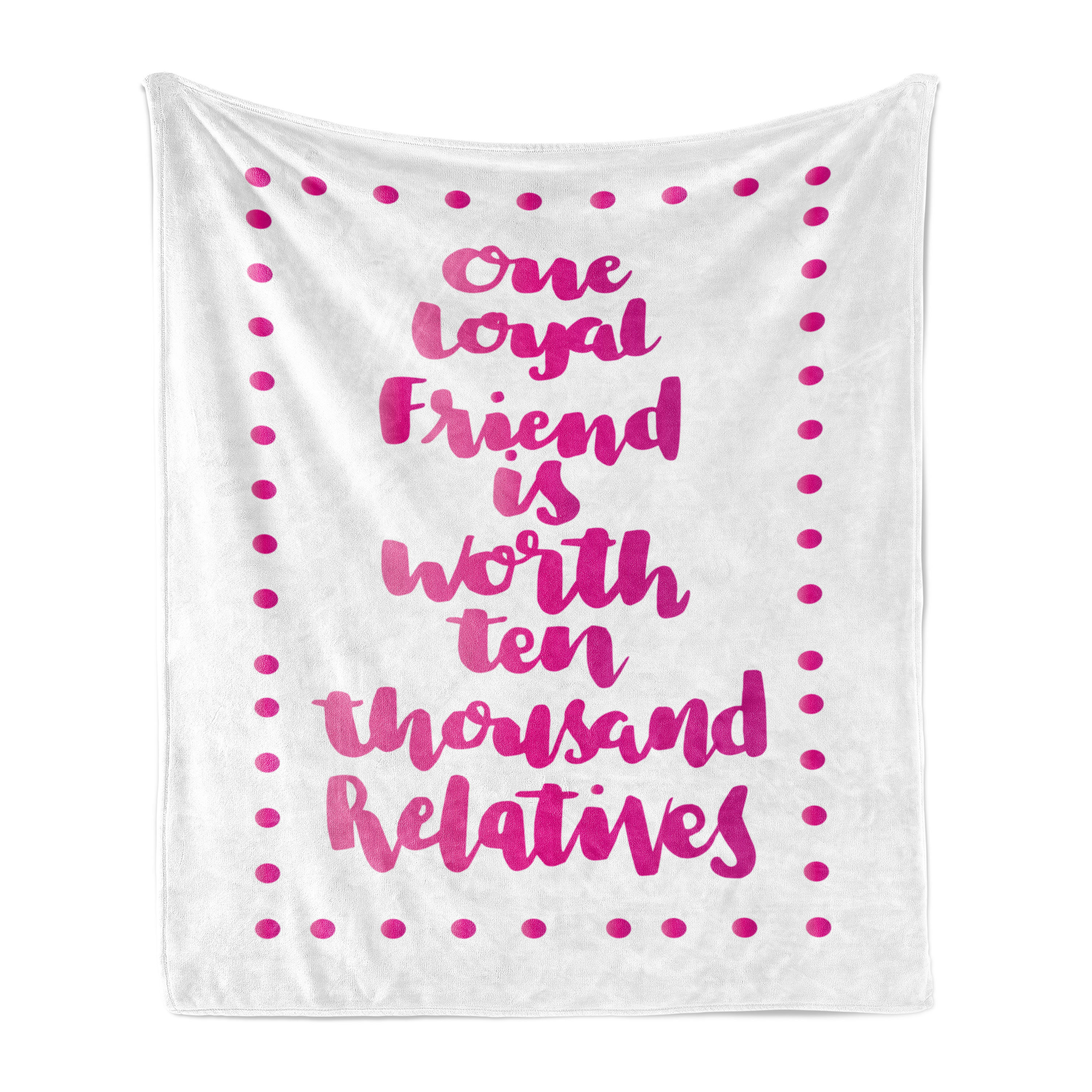 Ambesonne Best Friend Fleece Throw Blanket Wise and True Phrase Magenta ...
