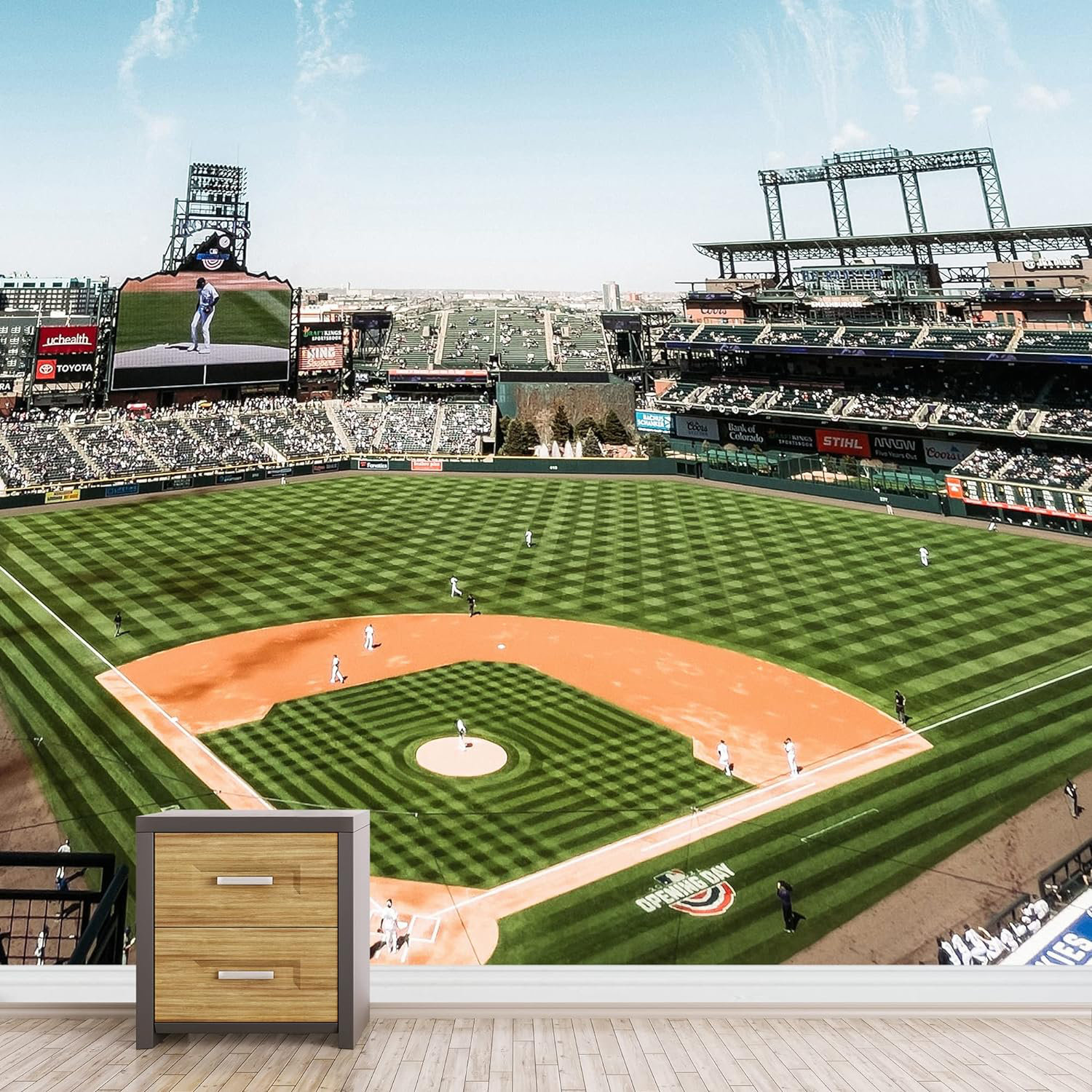 IDEA4WALL Aerial View Vibrant Sky Baseball Field Sports Fitness Athlete ...