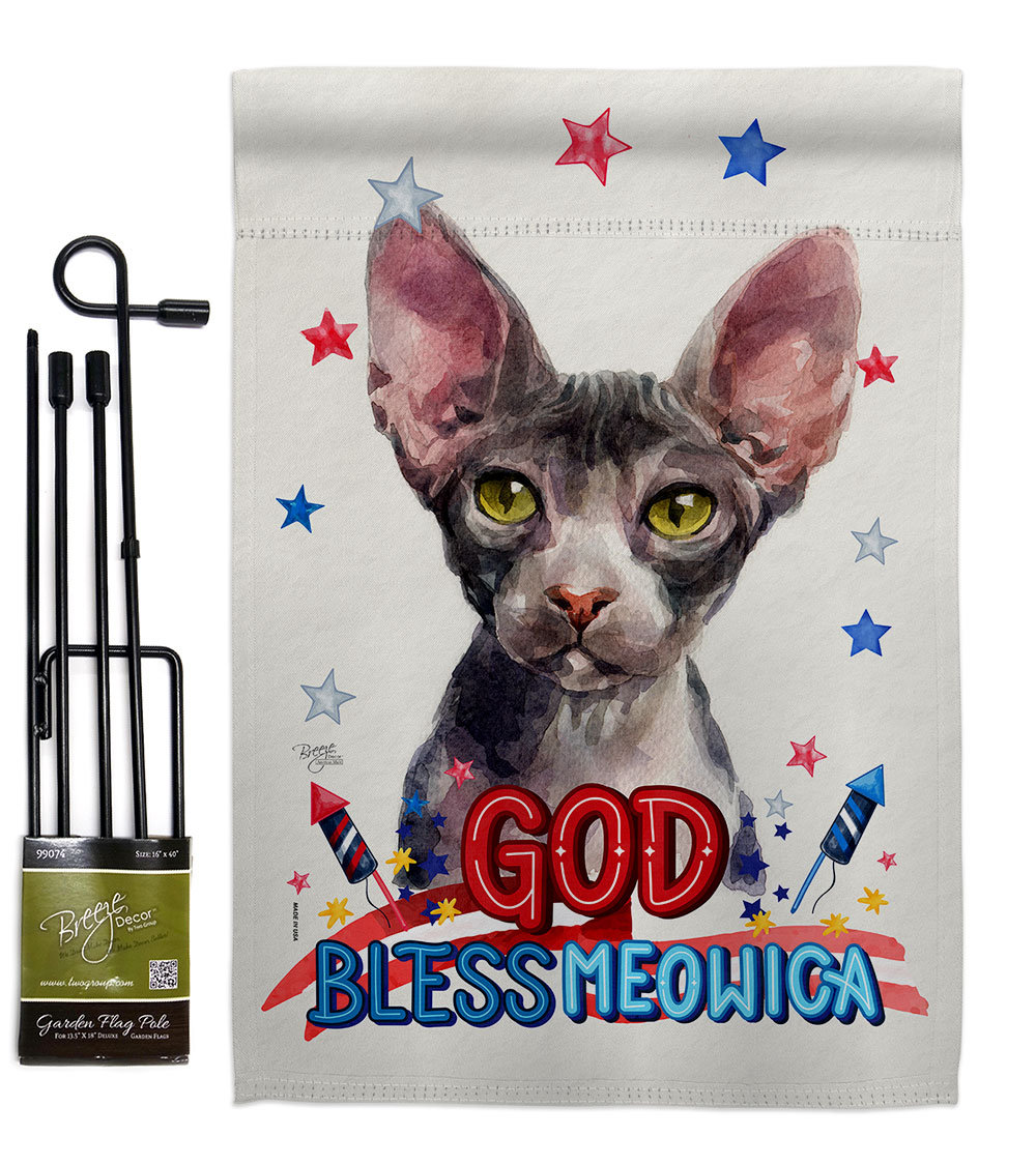 Breeze Decor Patriotic Sphynx Flags Set Cat Animals 28 X40 Inches ...