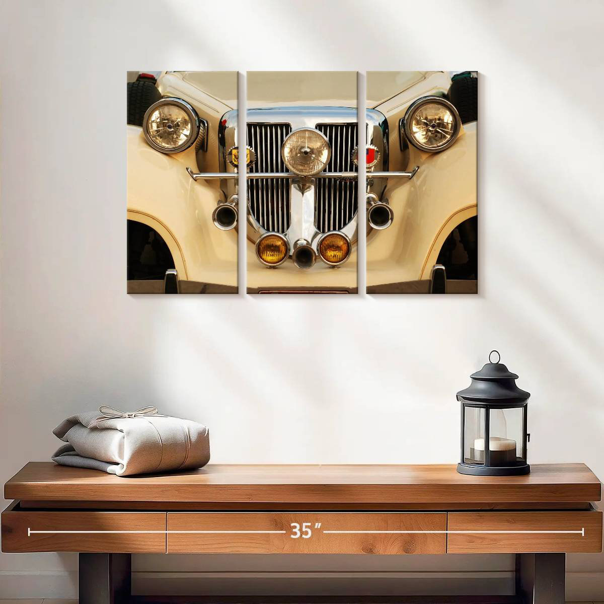 Ebern Designs Mehar Cream Vintage Car | Wayfair