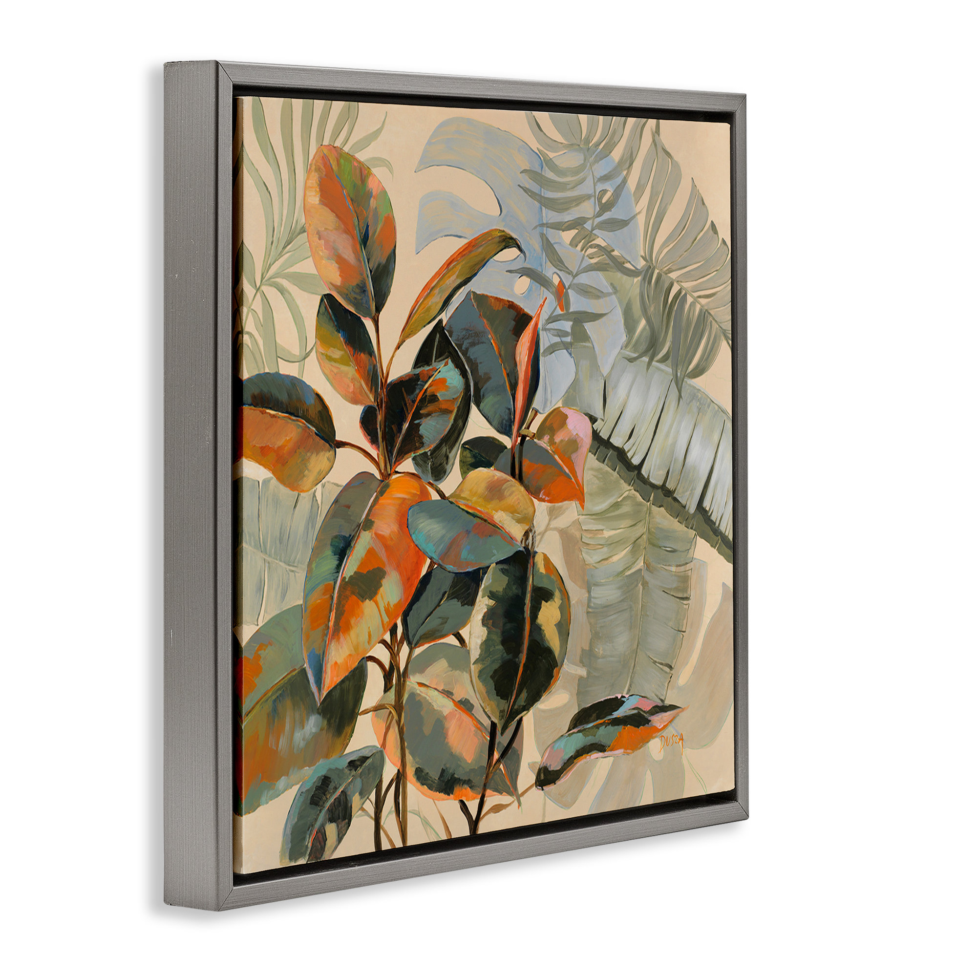 Latitude Run® Tropical Foliage Warmth Floating Frame, design by Dusza ...