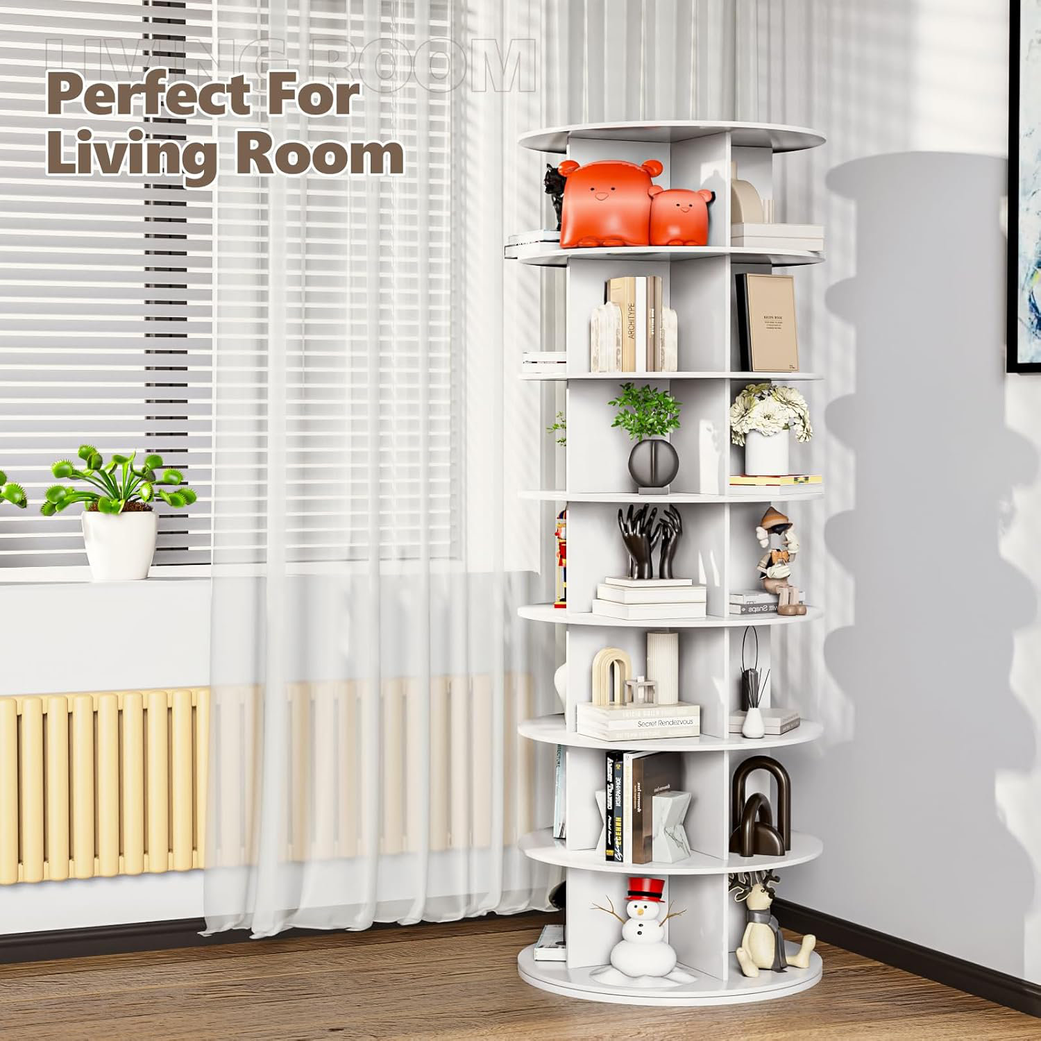 Hokku Designs 7-Tier Rotating Shoe Rack Tower, 360° Spinning Shoe ...
