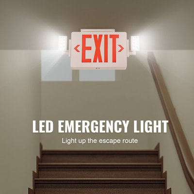 VEVOR LED Double Sided Emergency Exit Combo Sign | Wayfair