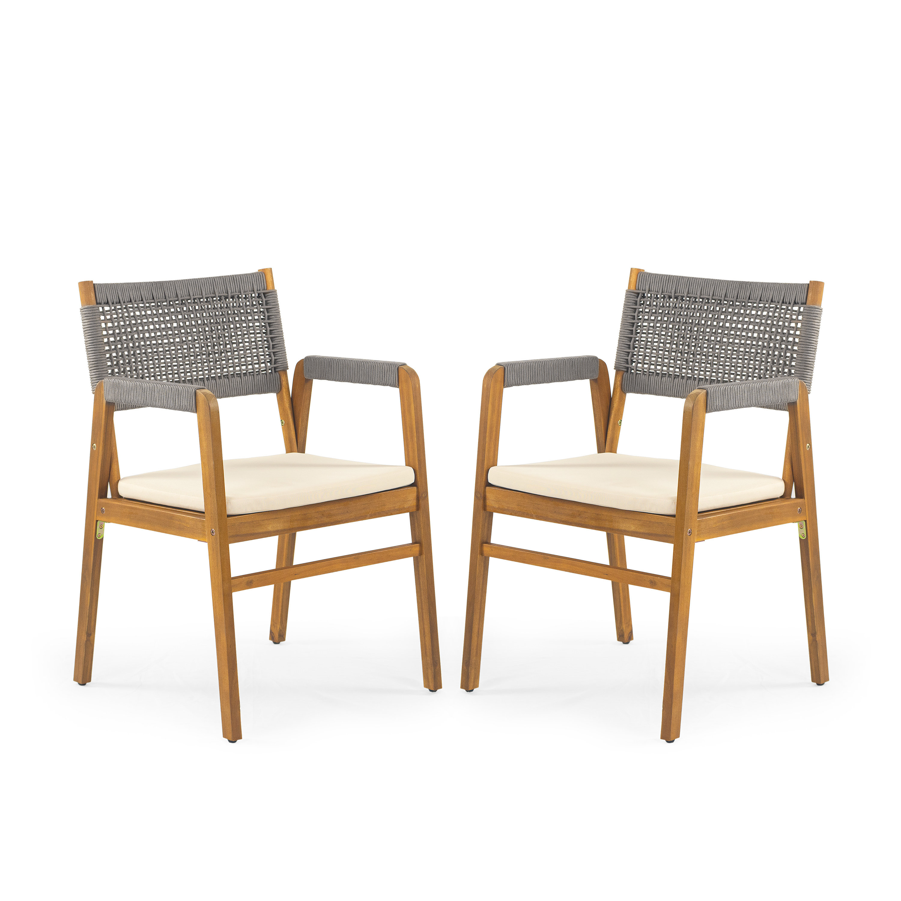 Bay Isle Home™ Brendalyn Rope Woven Acacia Dining Chair Set & Reviews ...