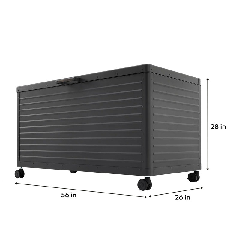 Mirador Outdoor Water Resistant Metal Deck Box With Wheels & Reviews ...
