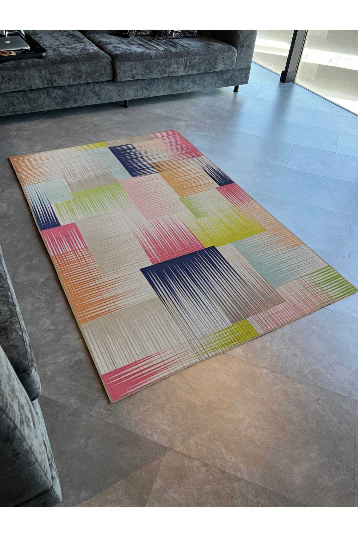 Hokku Designs Multi Color Mixed Brush Stroke Pattern Modern Decorative ...