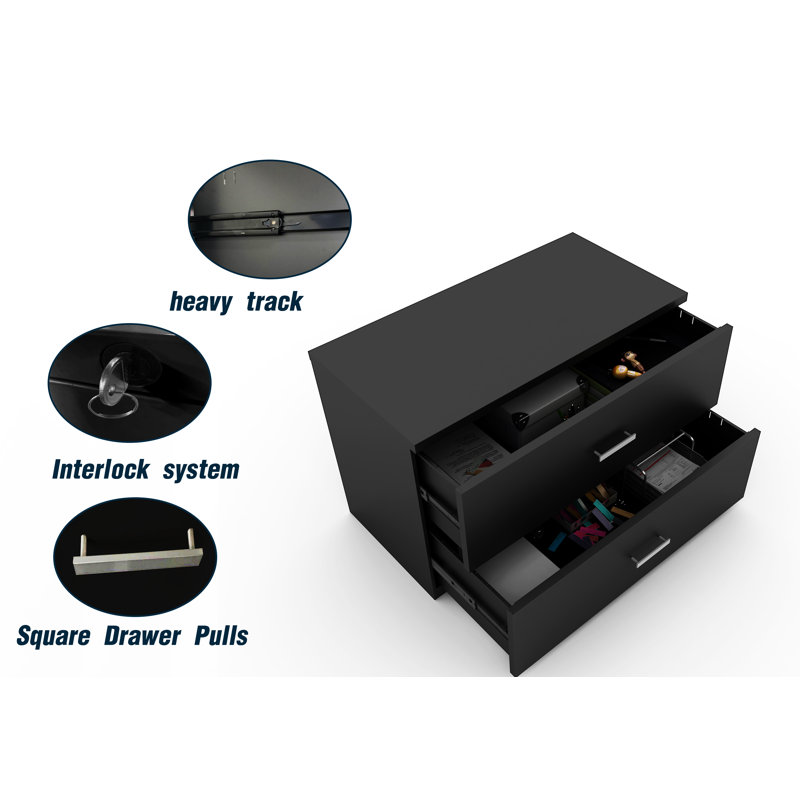 Friant My-Hite Steel Lateral Filing Cabinet with 2 Drawers, Interlock ...