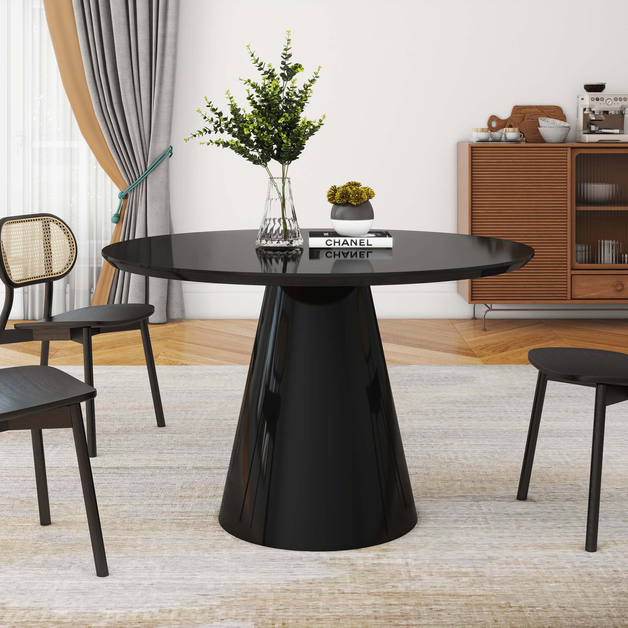 Ivy Bronx Modern High Gloss Minimalist Round Dining Table - Wayfair Canada