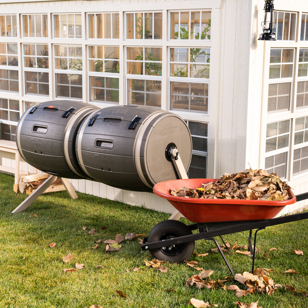 Lifetime Composters Double Bin Rotating Composter & Reviews | Wayfair.co.uk