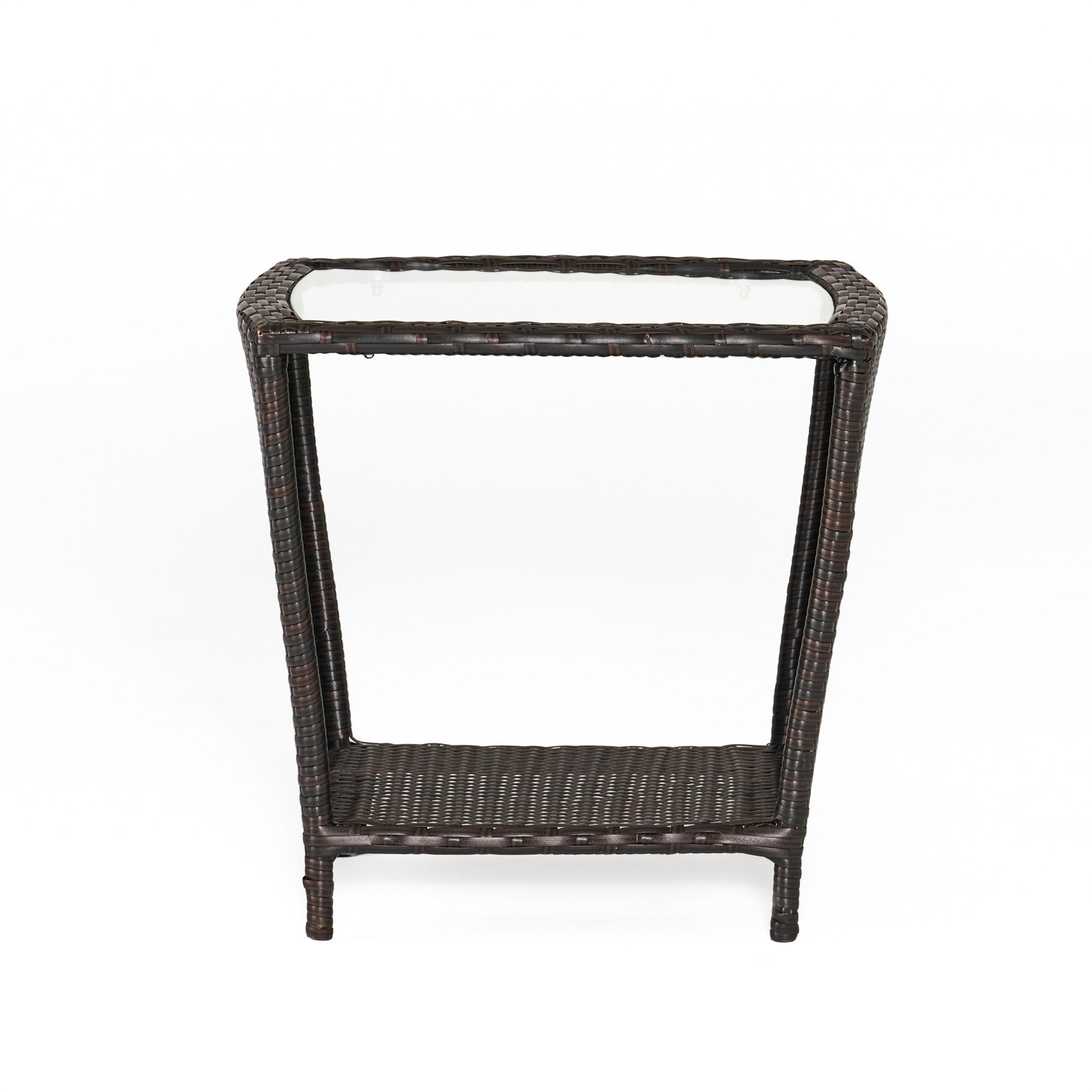 Wrought Studio™ TRENTON SIDE TABLE (AS ORIGINAL W/GLASS TOP | Wayfair
