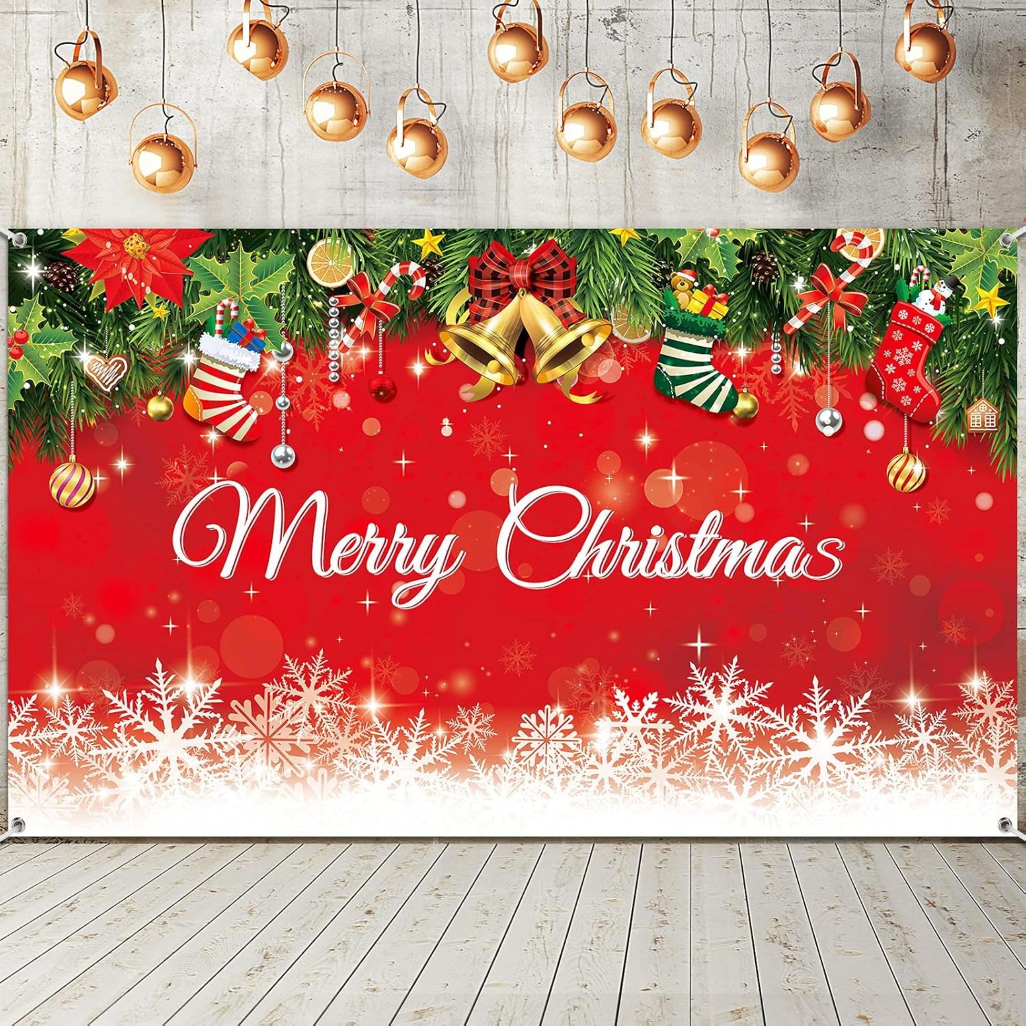 The Holiday Aisle® Christmas Backdrop Merry Christmas Party Decoration ...