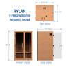 Backyard Discovery Rylan 2-Person Cedar Wood Indoor Infrared Sauna with ...
