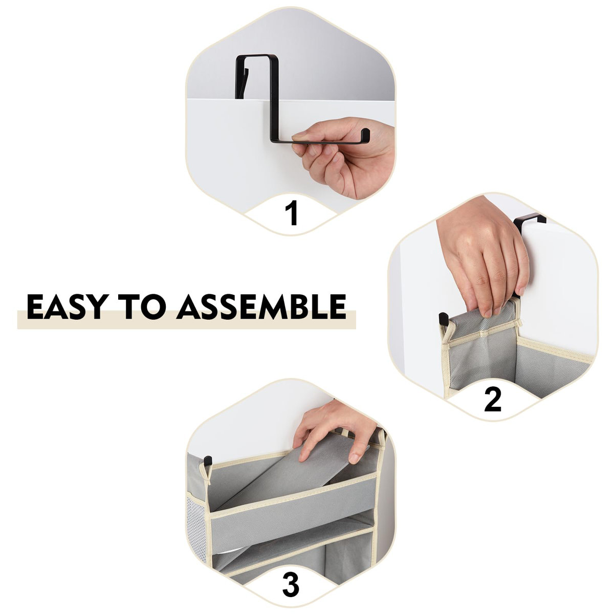 Rebrilliant Over The Door Hanging Organizer 5-Shelves And 10 Side ...