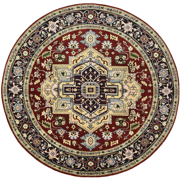 Isabelline Juniyah One-of-a-Kind 8’ X 7’10’’ New Age Oval Wool Area Rug ...