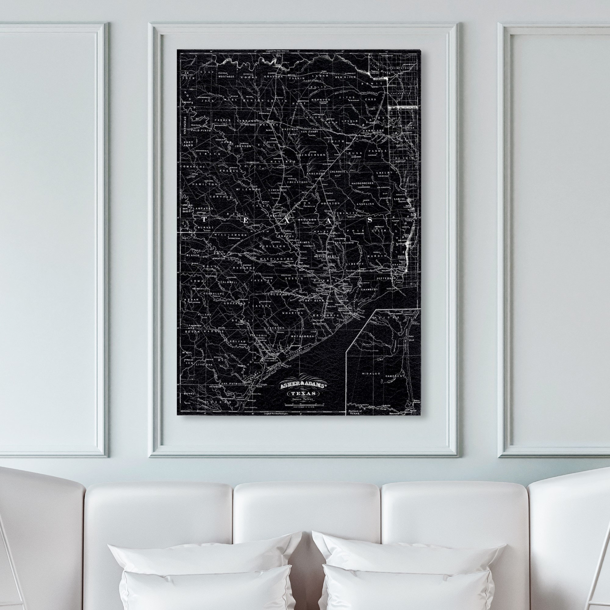 House of Hampton® 'Texas Map 1874' Graphic Art on Canvas | Wayfair