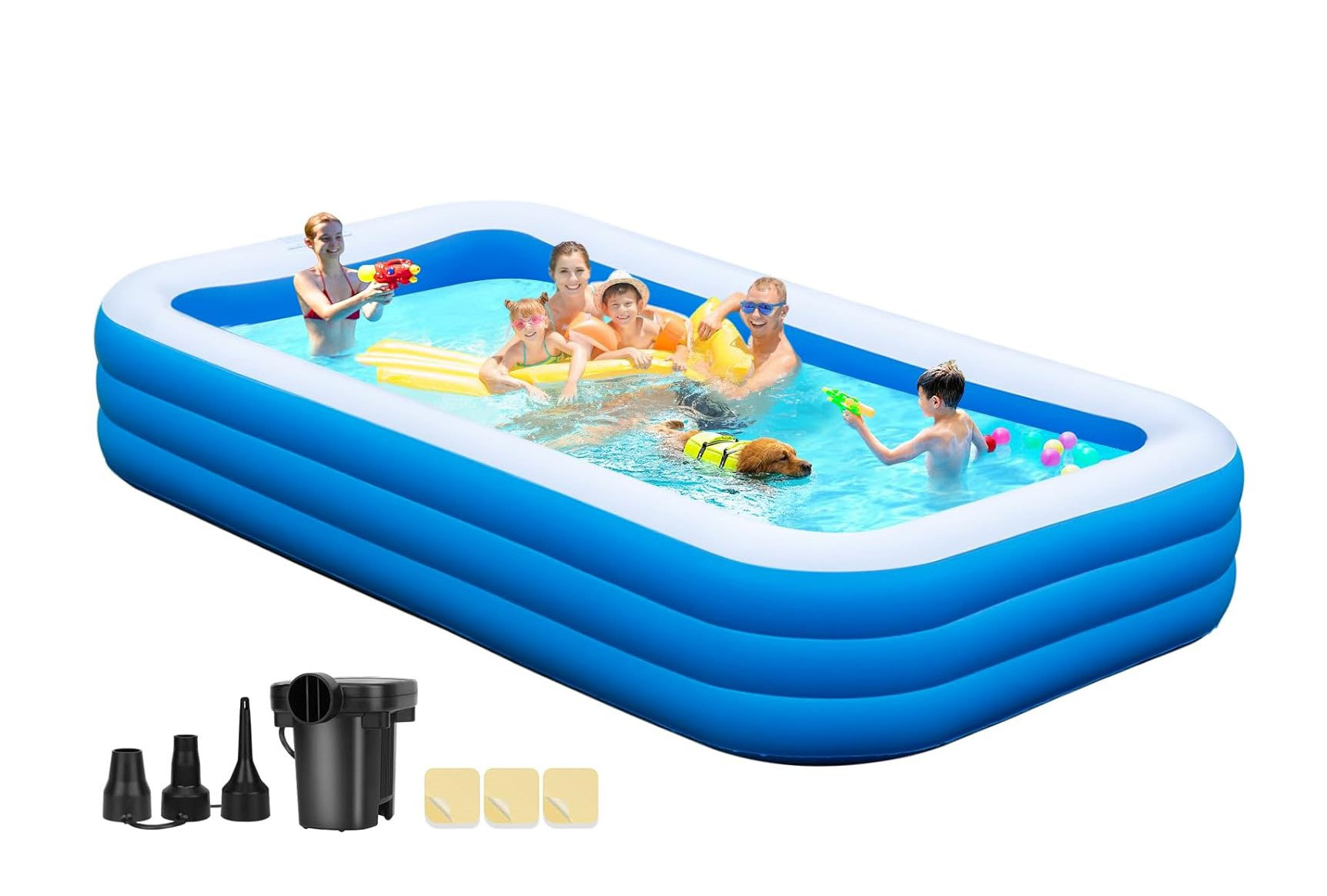 INVOTOT Large Inflatable Pool With Pump, Blow Up Pools For Adults And ...