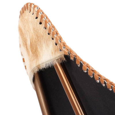 Union Rustic Chair Accent Chair with Powder Coated Iron Frame Genuine ...