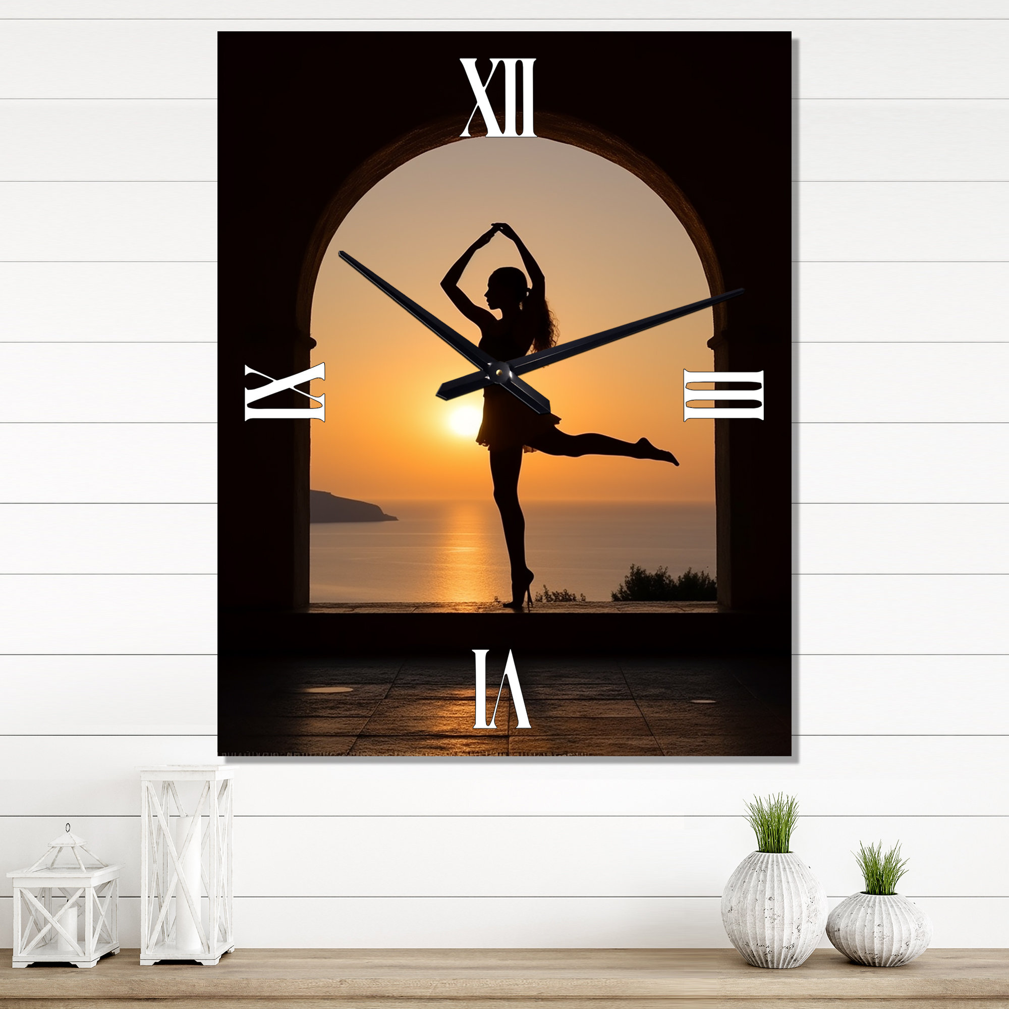 Design Art Elegant Dancing Sunset Silhouette II - Woman Fashion Wall ...
