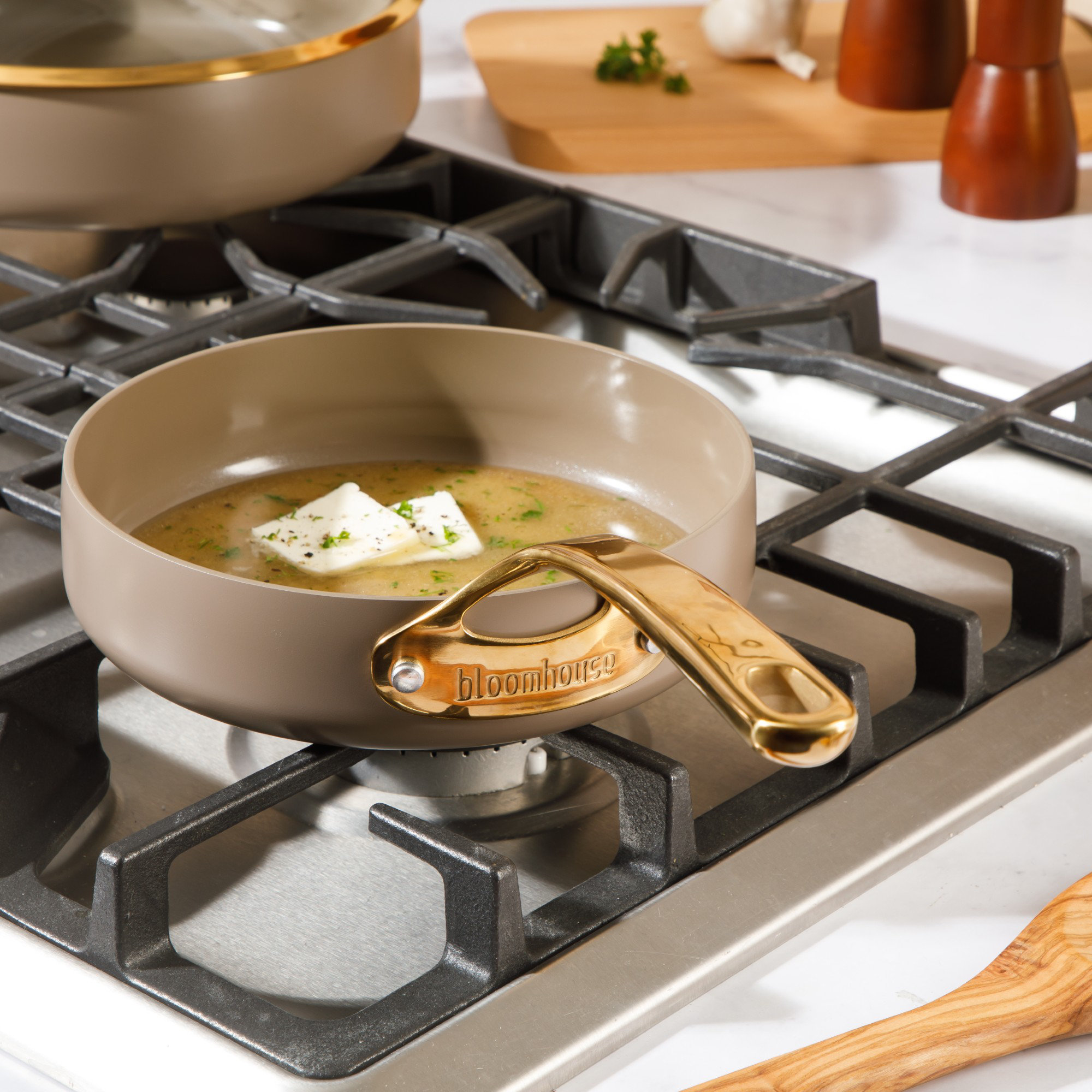 Bloomhouse 8 Inch Heavy Duty Aluminum Premium PFA Free Ceramic Nonstick ...