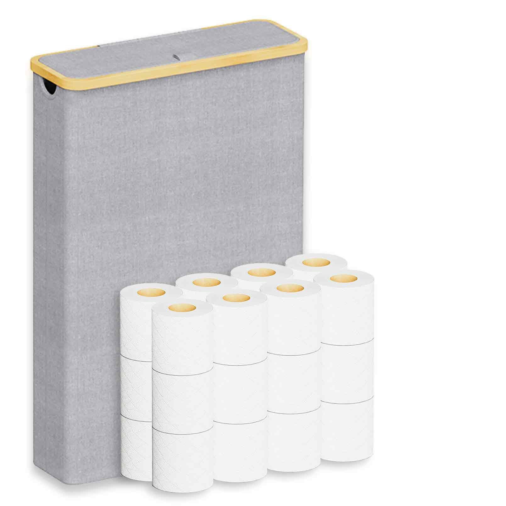 Latitude Run® Extra Large Toilet Paper Storage With Lid, Hold Up To 24 ...